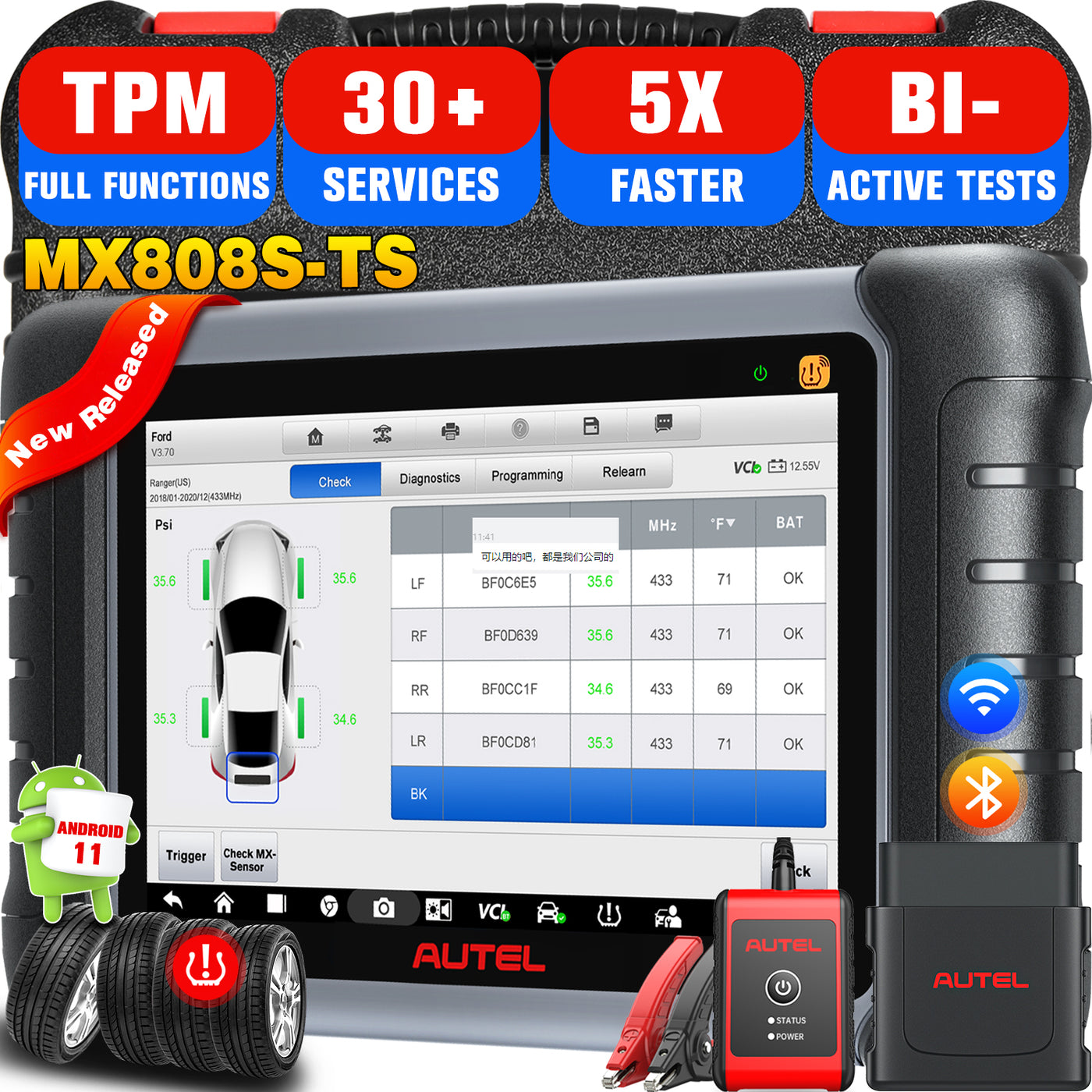 Autel MaxiCheck MX808S-TS | Complete TPMS Sensor Programming | OE-Level ...